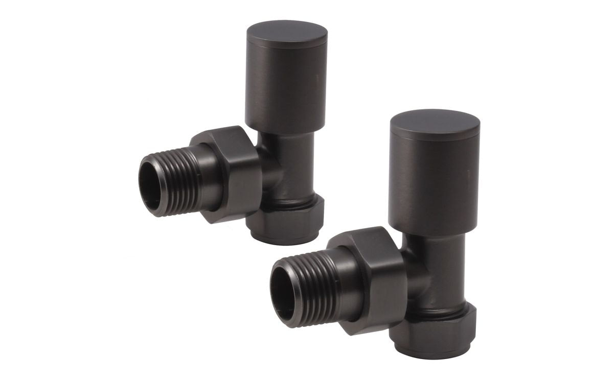 Patterned Matt Black Radiator Valves | Hartley & Hall Bathrooms